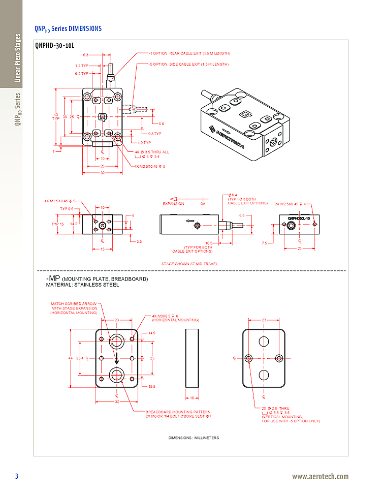 12µm Piezo Stage, 0.02nm open loop resolution from Aerotech