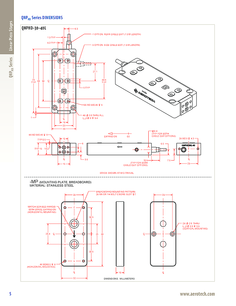 12µm Piezo Stage, 0.02nm open loop resolution from Aerotech