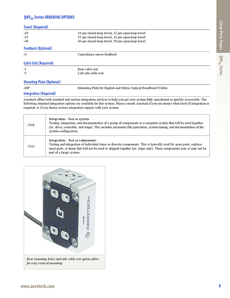 12µm Piezo Stage, 0.02nm open loop resolution from Aerotech