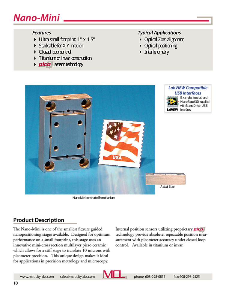 Piezo Stages, Nanopositioning