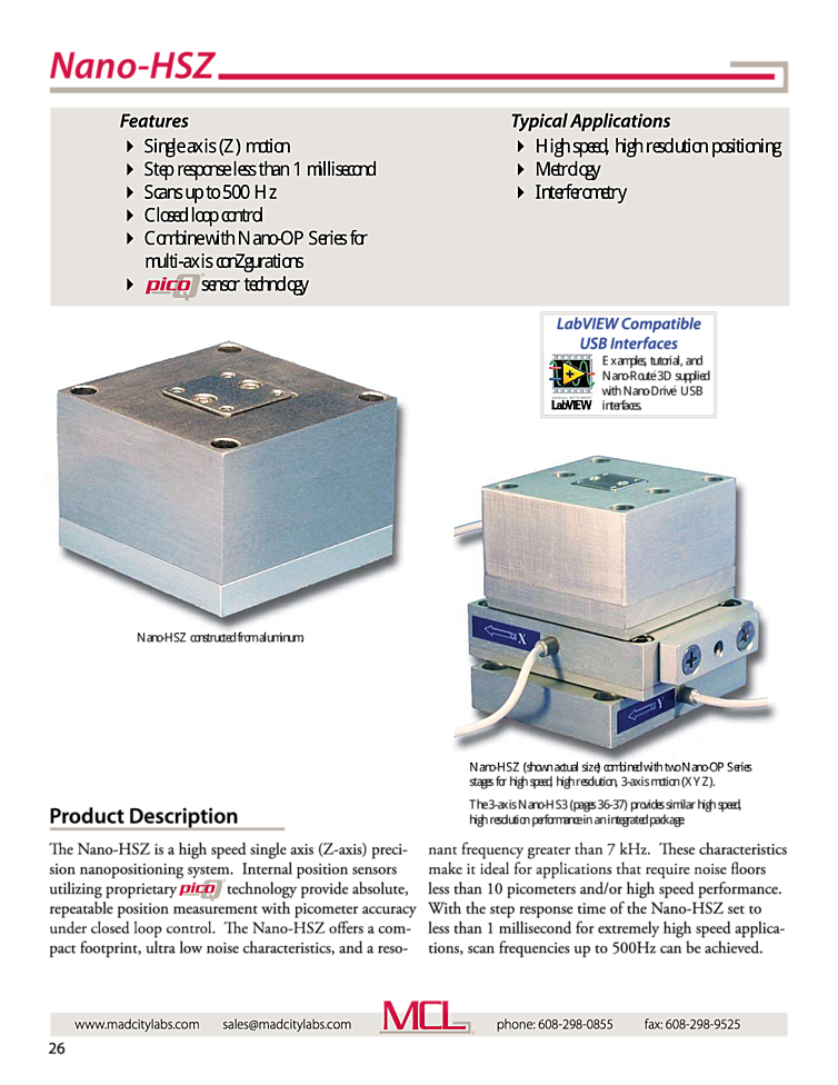 Piezo Stages, Nanopositioning