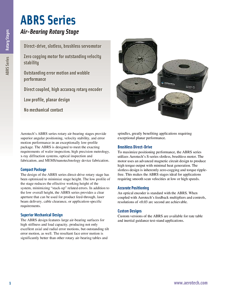 Precision ±360° Motorized Rotating Stage from Aerotech