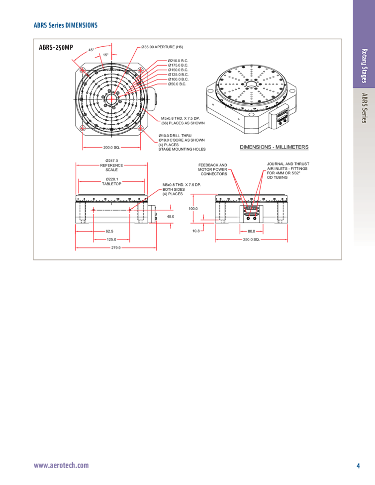 Precision ±360° Motorized Rotating Stage from Aerotech