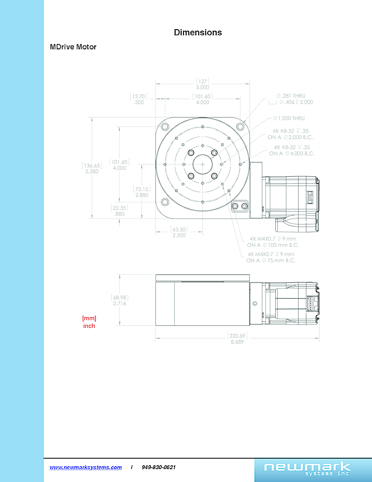 Motorized Rotary Stage, 360 degrees from Newmark Systems