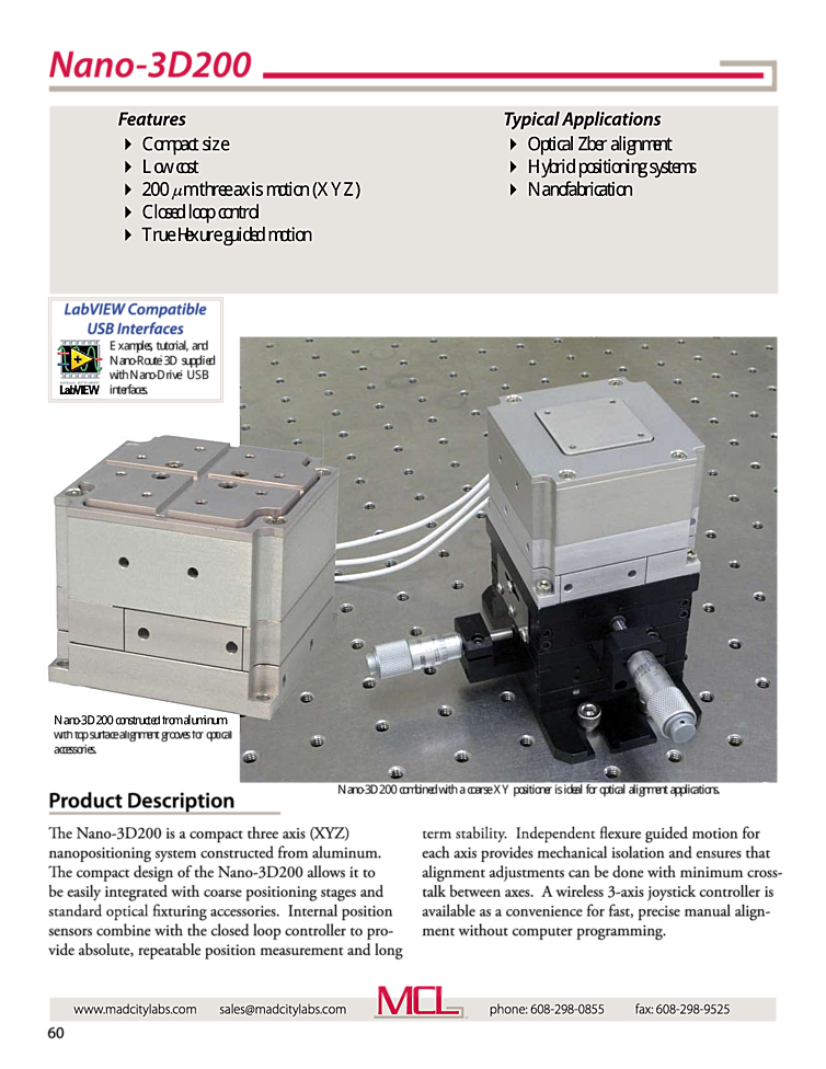 Piezo Stages, Nanopositioning