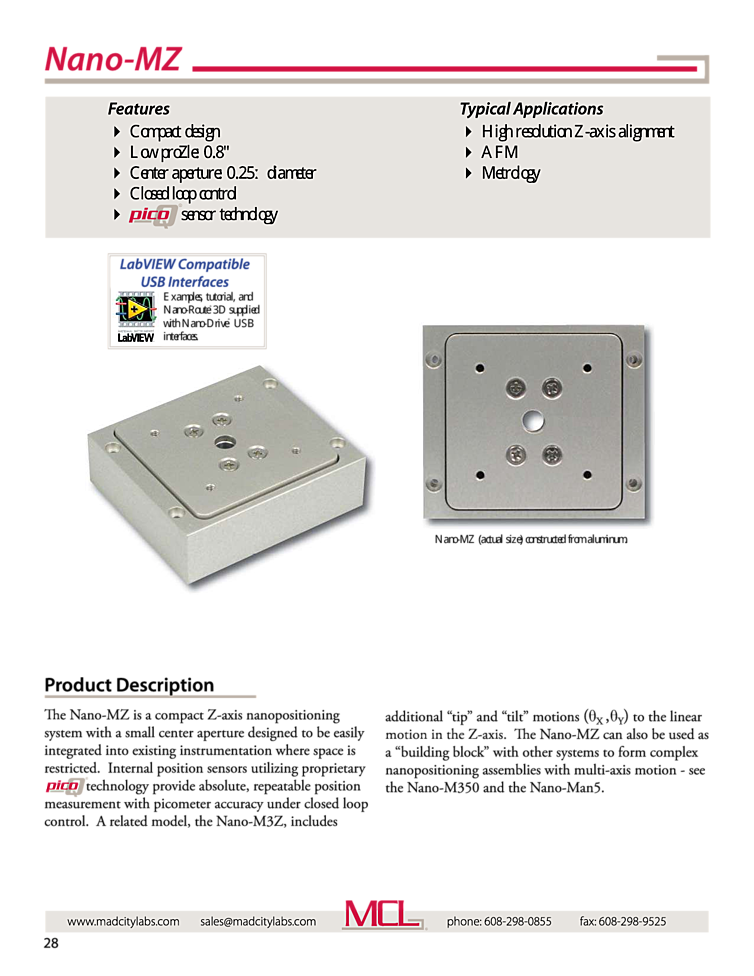 Piezo Stages, Nanopositioning
