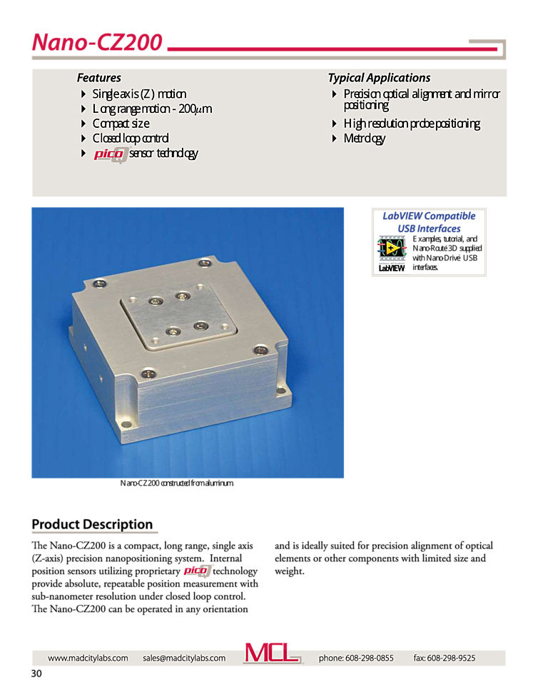 Piezo Stages, Nanopositioning