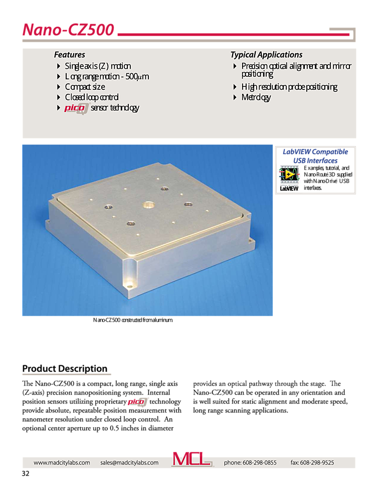 Piezo Stages, Nanopositioning