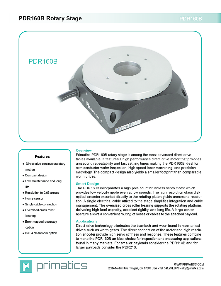 Motorized Rotary Stage with 16 Arcseconds Resolution
