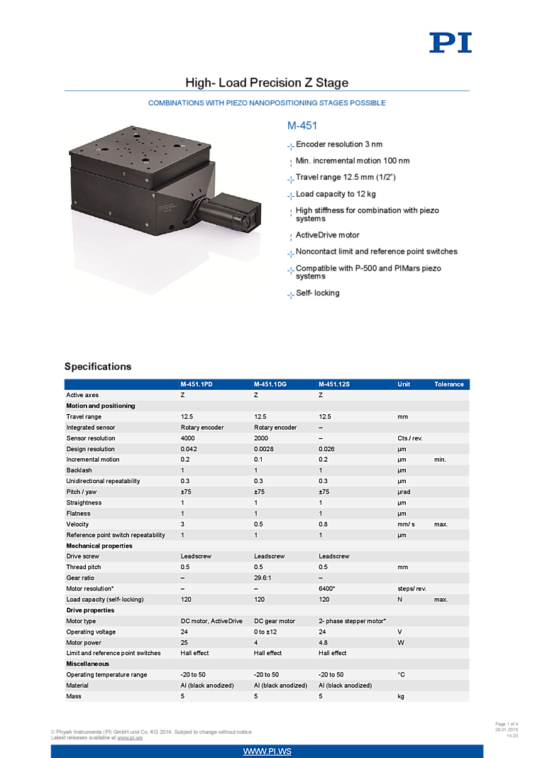 Short Travel Motorized XY, XYZ and Z Linear Stages