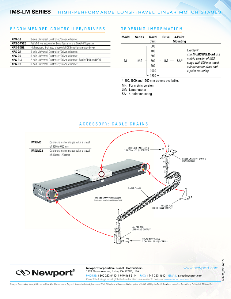 300mm Travel Motorized Linear Stage from Newport