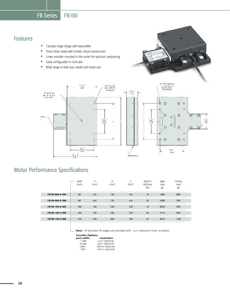 Motorized Linear Stage 60mm 100nm from Nanomotion