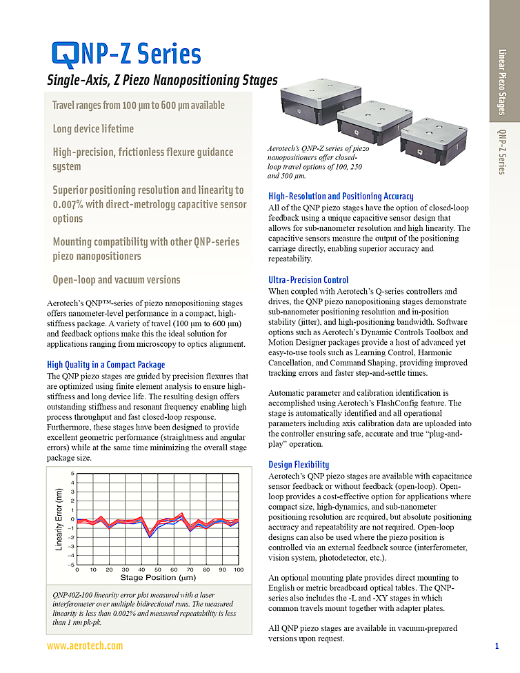 Piezo Stages, Nanopositioning