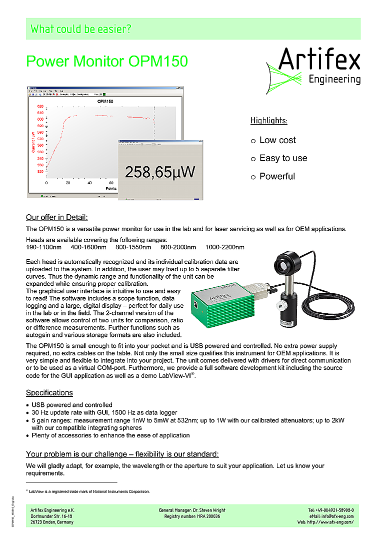 Laser Power Sensor Products