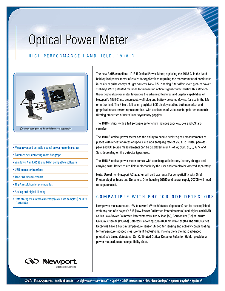 Optical Power Meters & Monitors