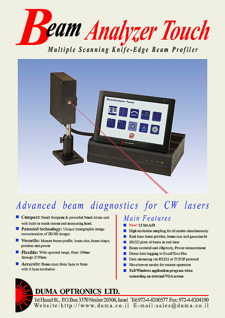 Laser Beam Profilers, Compare Products from All Manufacturers