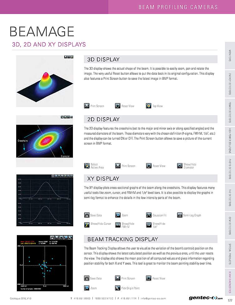 Laser Beam Profiler 350nm-1150nm from Gentec