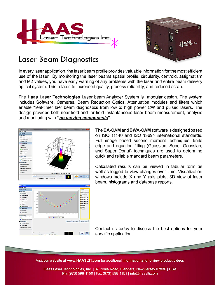 Laser Beam Profiler, 190nm-1100nm from Haas Laser