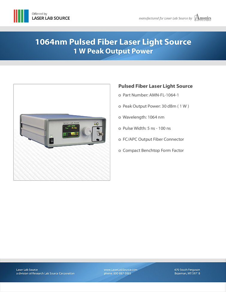 1064nm Nanosecond Solid State & Fiber Lasers