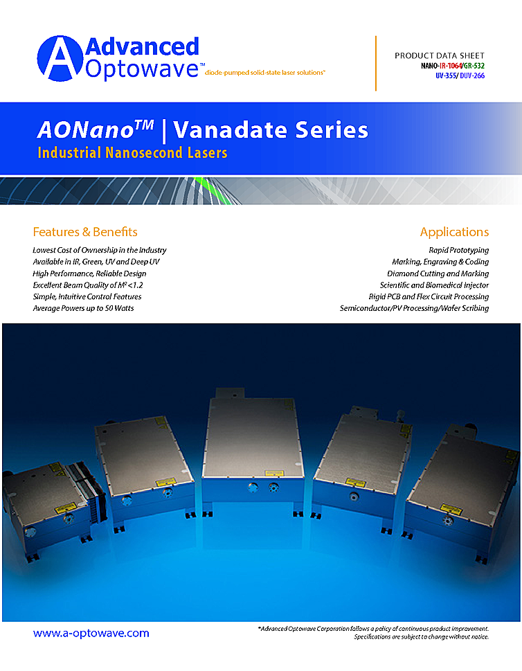 532nm, 800µJ Nanosecond Laser from Advanced Optowave