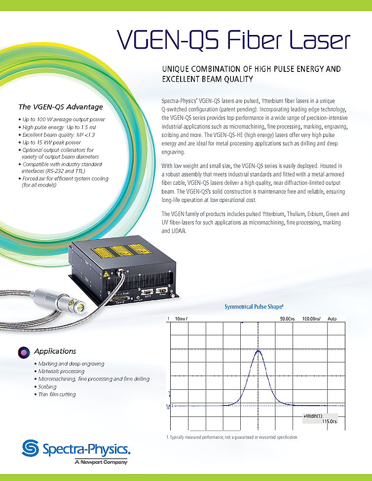 Nanosecond Solid State & Fiber Lasers, 532nm - 1060nm