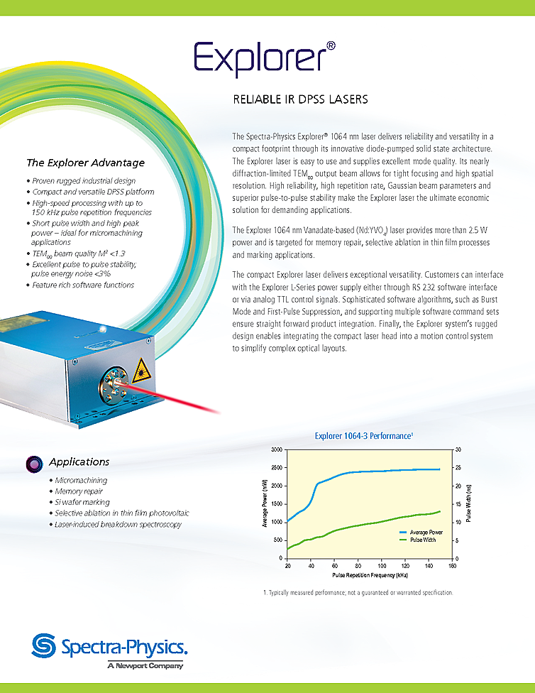 1064nm, 50µJ Nanosecond Laser from Spectra Physics 1064nm, 50µJ Nanosecond Laser from Spectra Physics