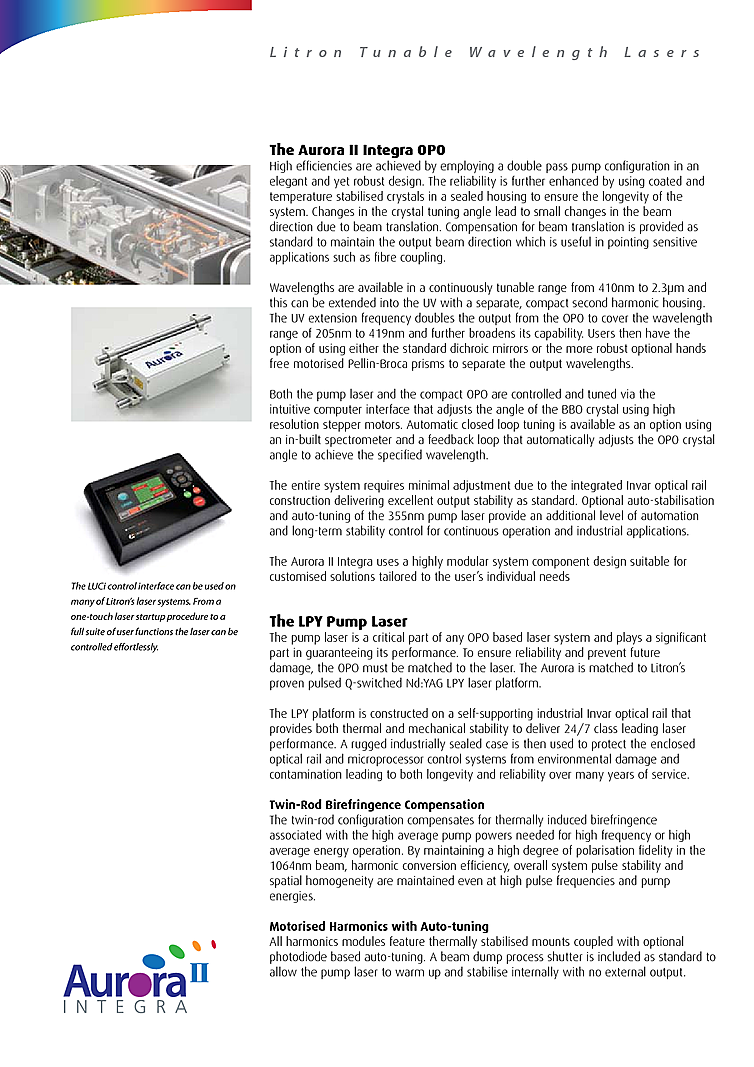 410nm-710nm, 15mJ Nanosecond Laser from Litron Lasers