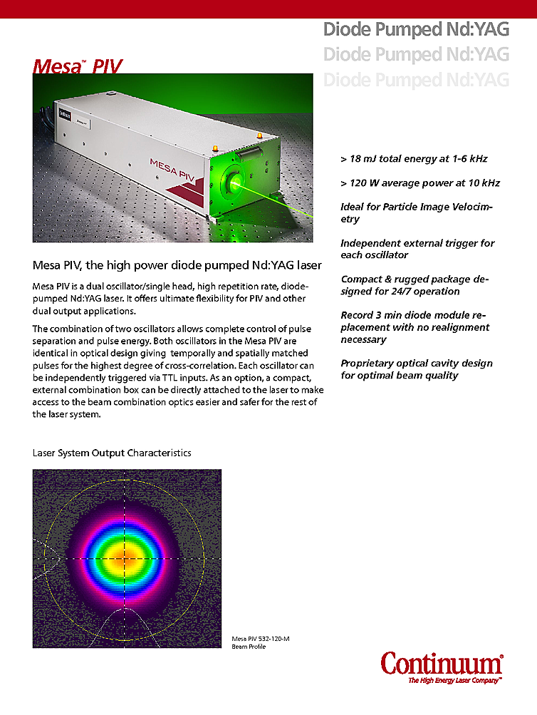 532nm, 18mJ Nanosecond Laser from Continuum