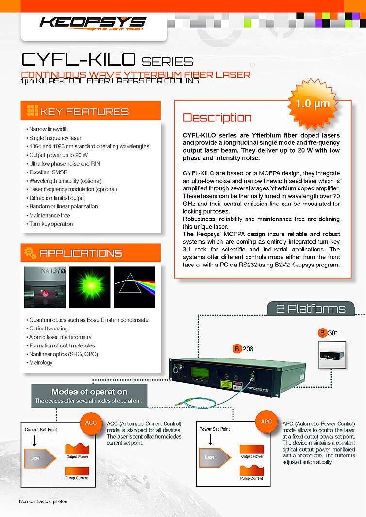 1064nm CW & Quasi-CW Solid State & Fiber Lasers