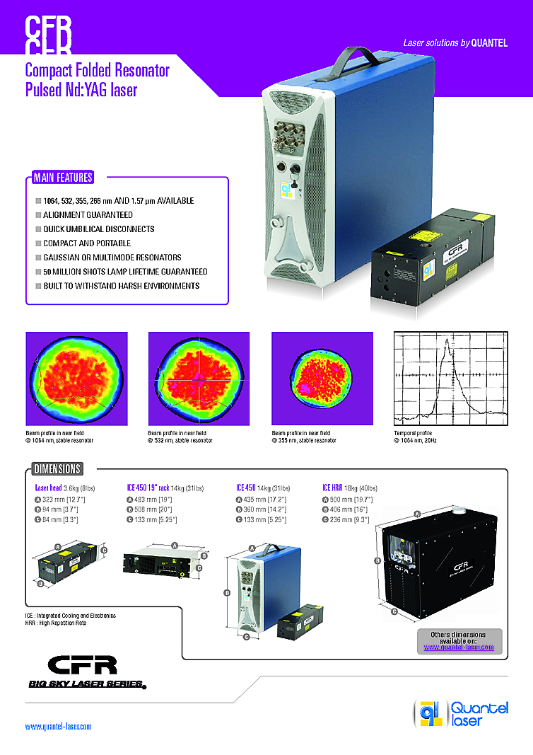 1064nm, 200mJ Nanosecond Laser from Quantel Laser