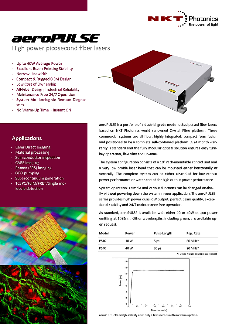 1034nm, 40W Picosecond Laser from NKT Photonics